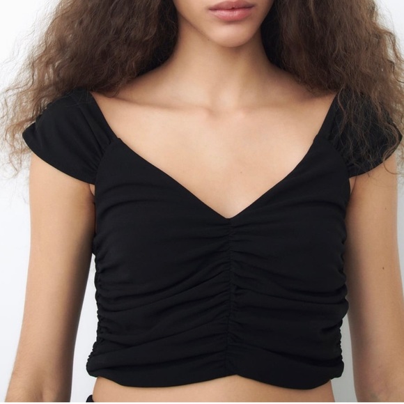Zara | Tops | Zara Draped Off Shoulder Top Style Number 539624 | Poshmark